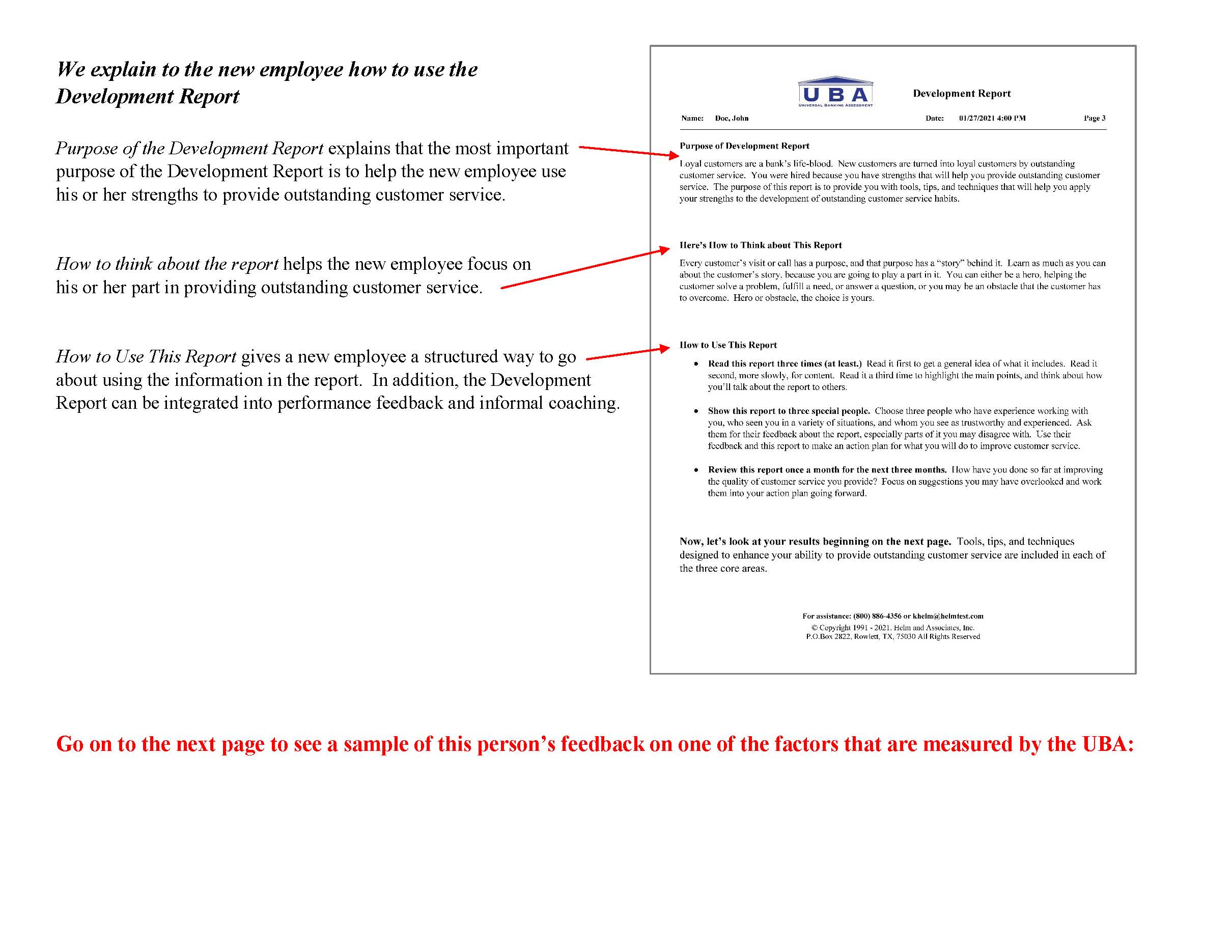 Universal Banking Assessment Sample Report Explained - Helm and ...
